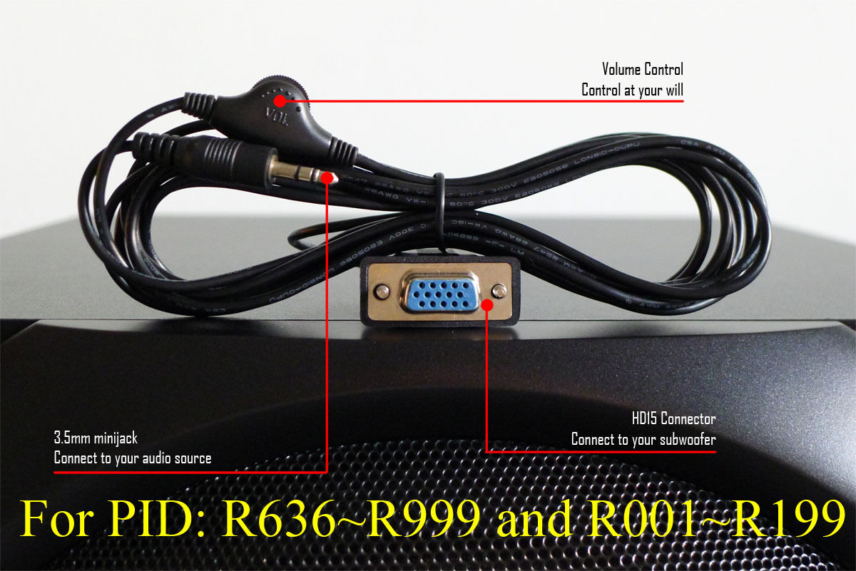 Logitech Z-5500 Post636 Speakers Control Pod Bypass Cable w/ volume ...