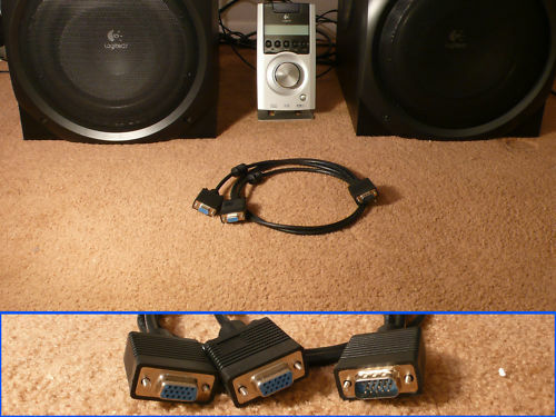 Logitech Z-5500 Z5500 Control Pod Y Splitter Cable for Dual Subwoofer ...