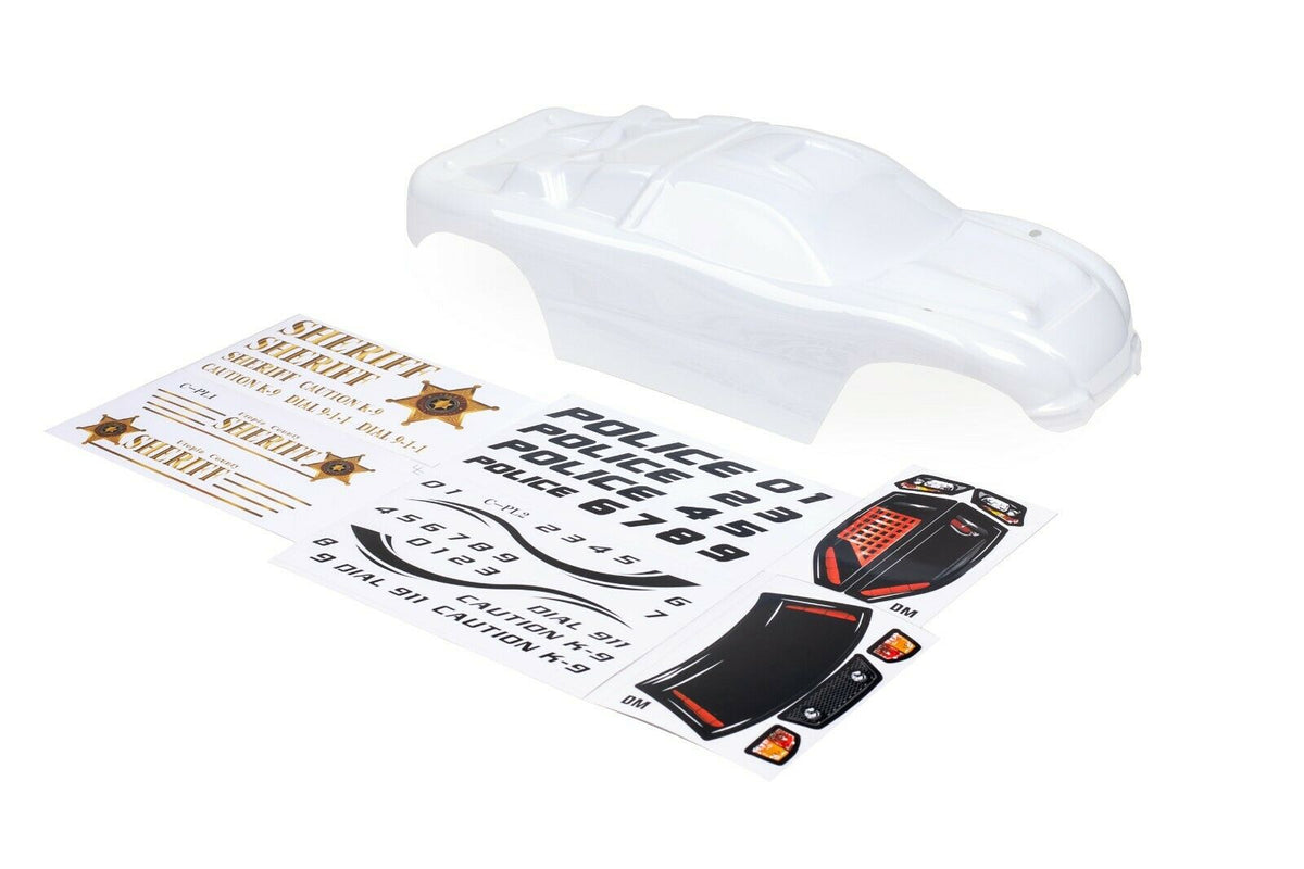 Custom Body Police Sheriff White for Traxxas Rustler 2WD 1/10 Truck Car ...